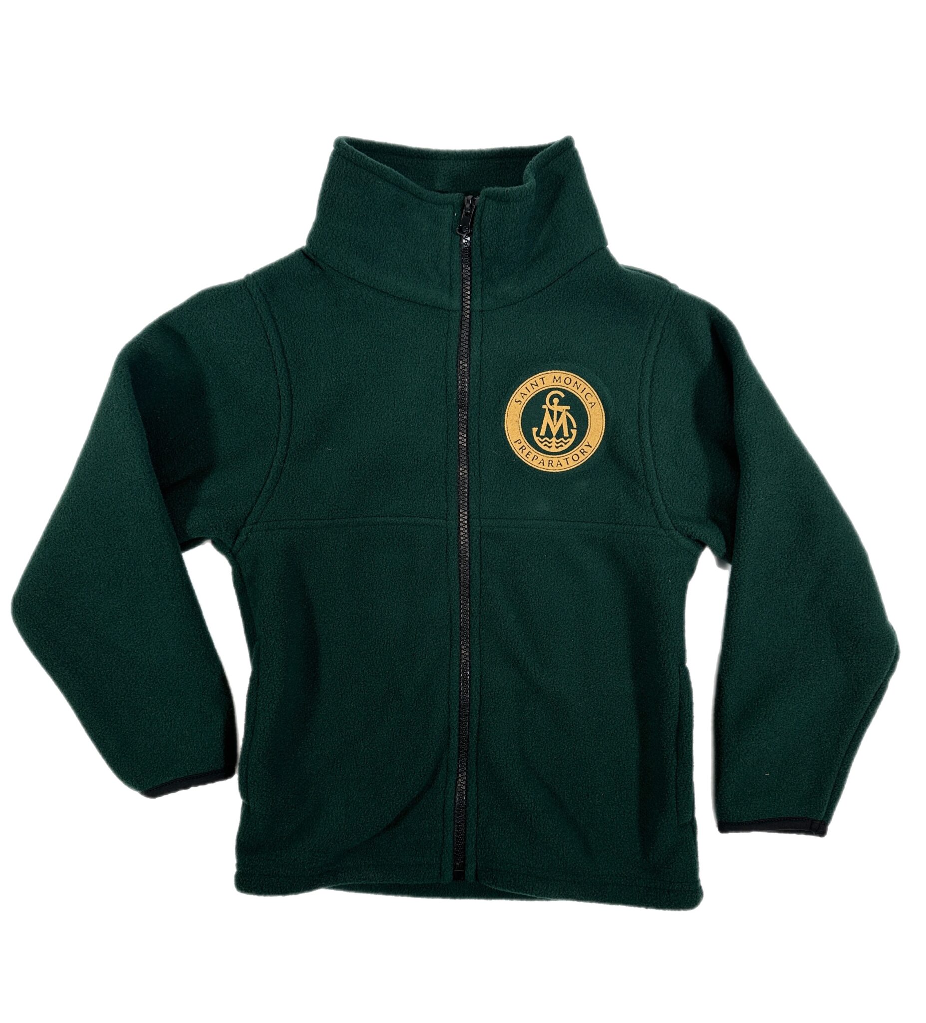 SAINT MONICA PREP GREEN FLEECE FULL ZIP / QUATER ZIP JACKET GRADES TK ...