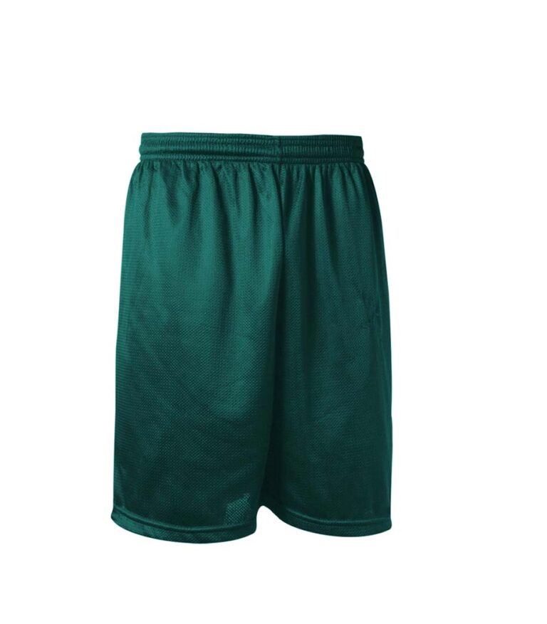 PE GREEN SHORTS WITH OUR LADY OF GUADALUPE LOGO – Michael’s School Uniforms