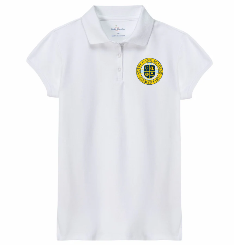 Girls White polo w/ NDA elem. logo – Michael’s School Uniforms