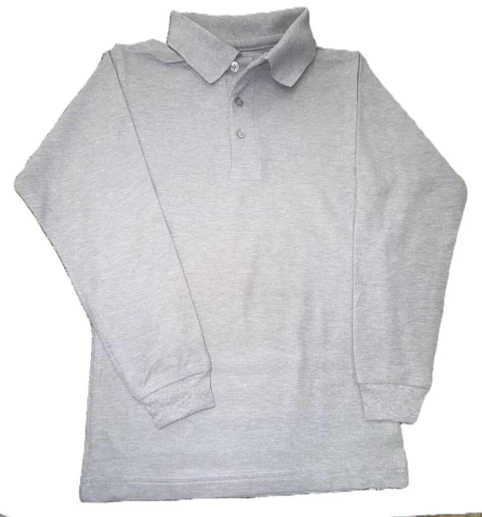 Grey Long Sleeve Polo w/ Holy Spirit STEM Academy logo – Michael’s ...